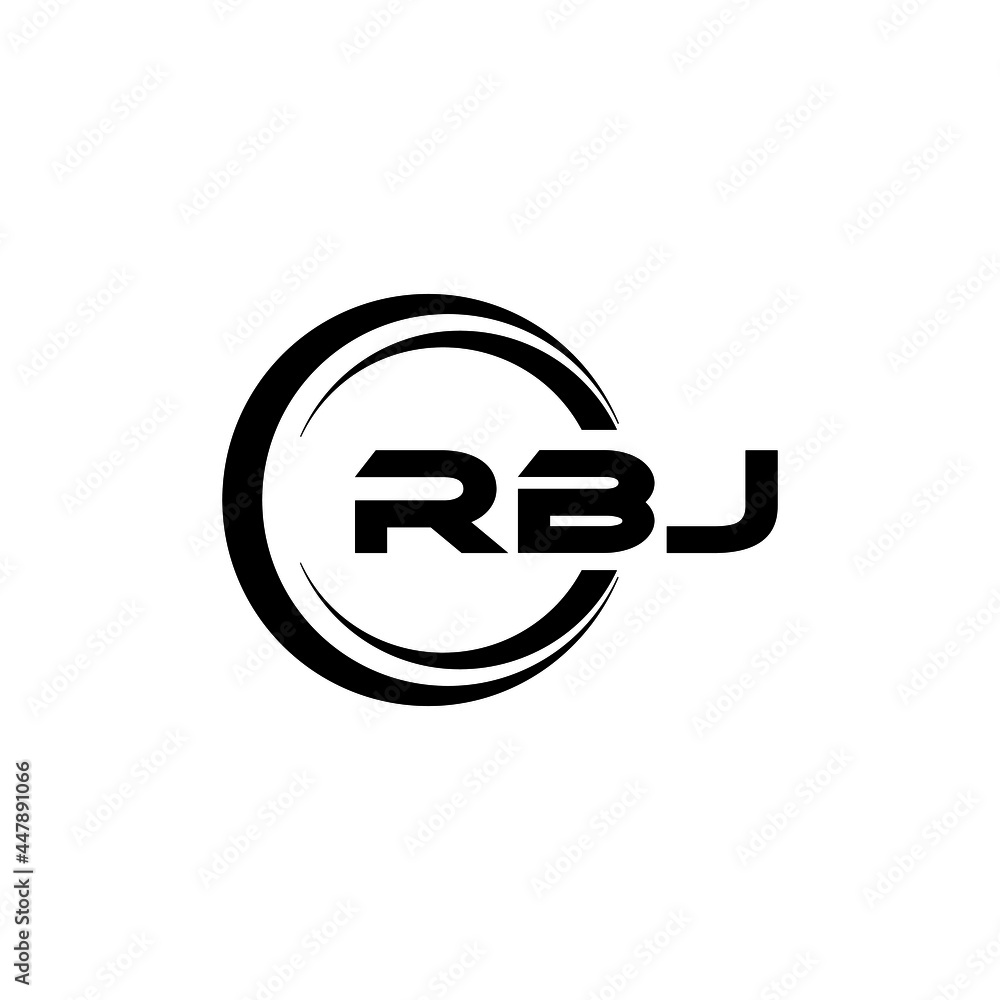 RBJ letter logo design with white background in illustrator, vector ...