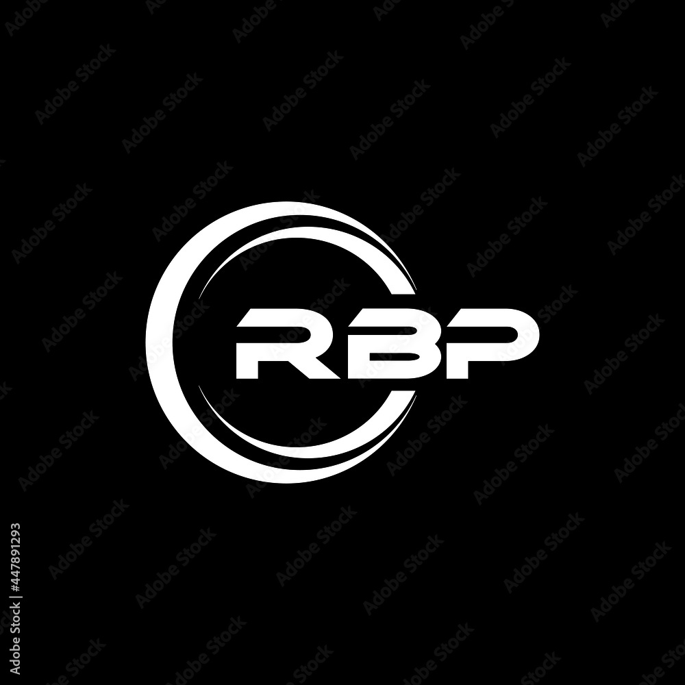 RBP letter logo design with black background in illustrator, vector ...