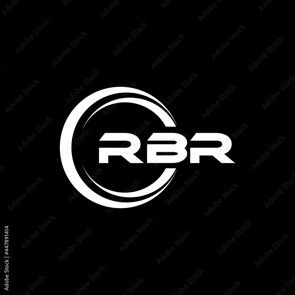 RBR letter logo design with black background in illustrator, vector logo modern alphabet font ...
