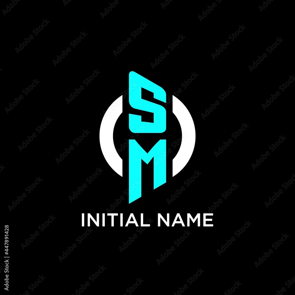 SM circle monogram logo Stock Vector | Adobe Stock
