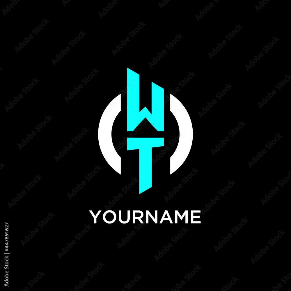 WT circle monogram logo Stock Vector | Adobe Stock