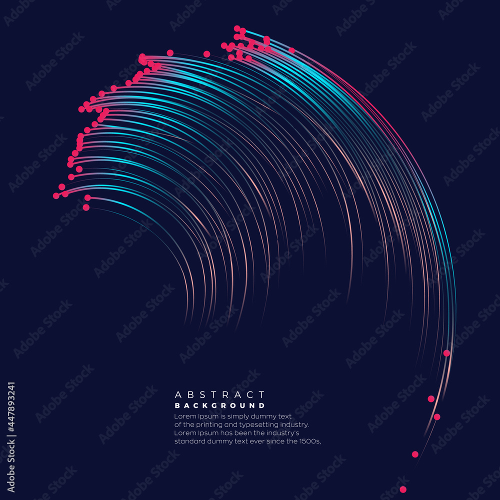 Evolution of data. Vector explosion motion dot lines background. Small ...