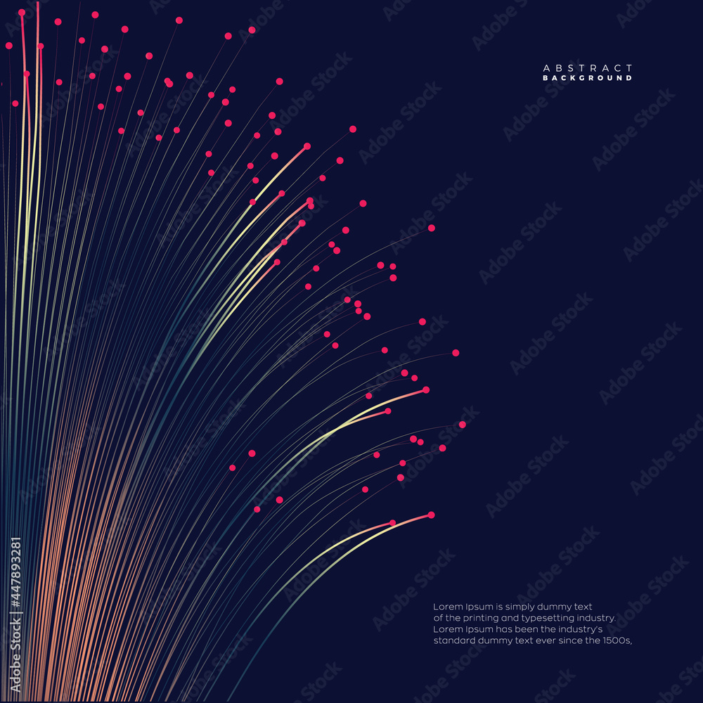 Evolution of data. Vector explosion motion dot lines background. Small ...