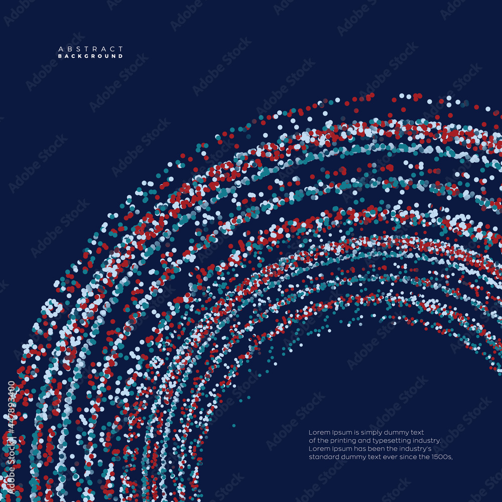 Abstract vector explosion dots line equalizer circular shape isolated ...