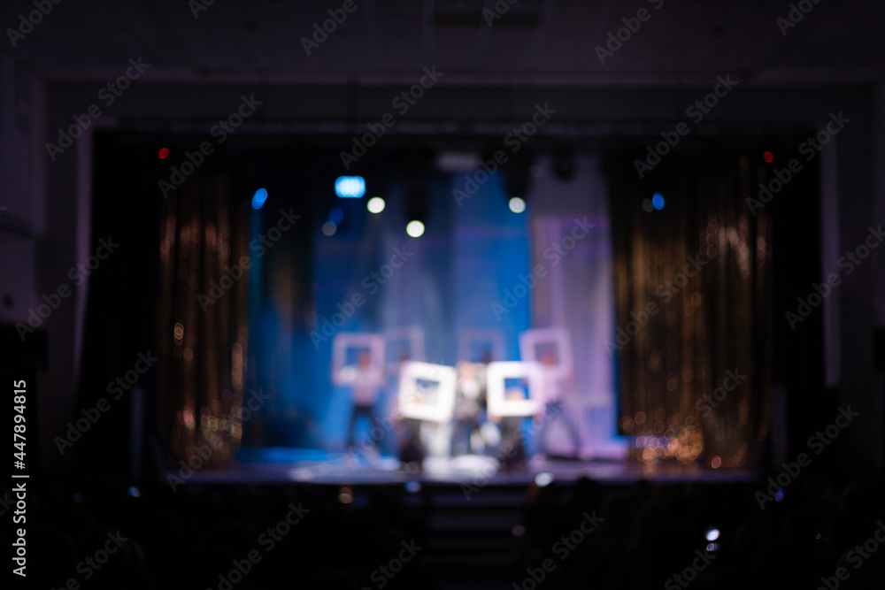Blur texture background for design. Сoncert on scene theater, stage ...