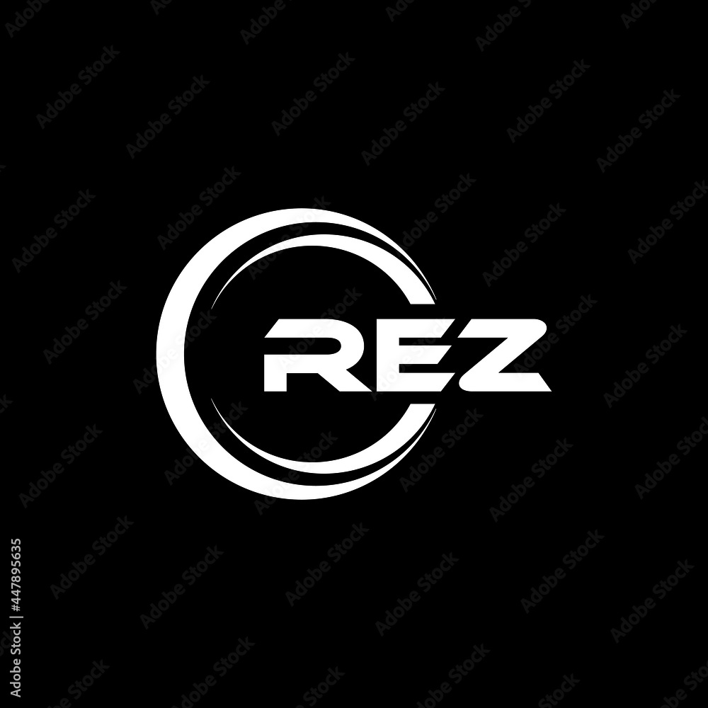 REZ letter logo design with black background in illustrator, vector ...