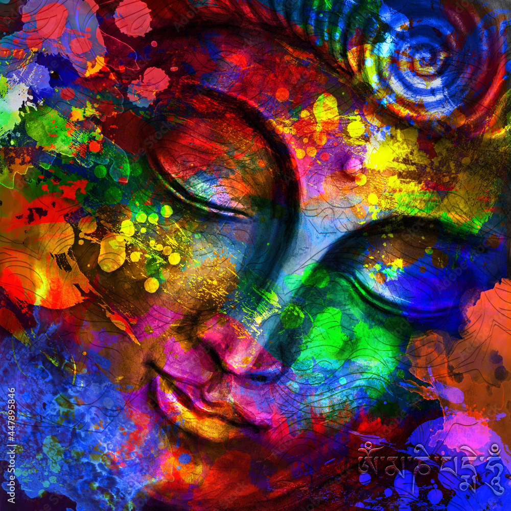 Head Smiling Buddha Stock Illustration | Adobe Stock