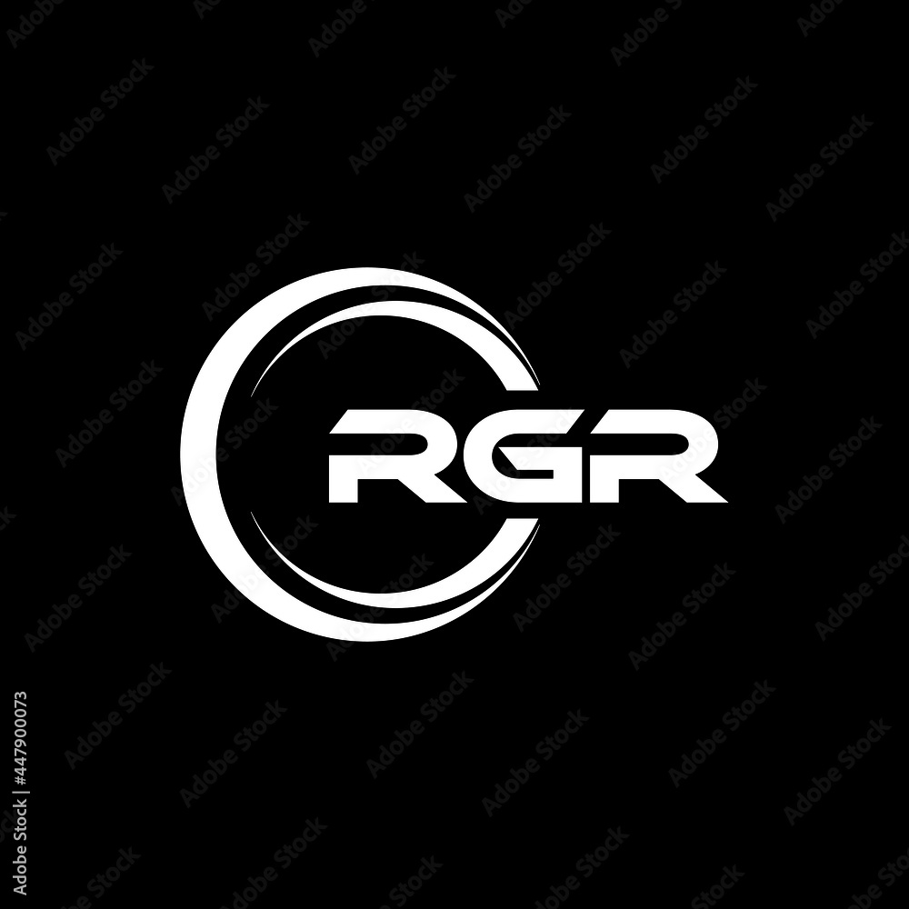 RGR letter logo design with black background in illustrator, vector ...