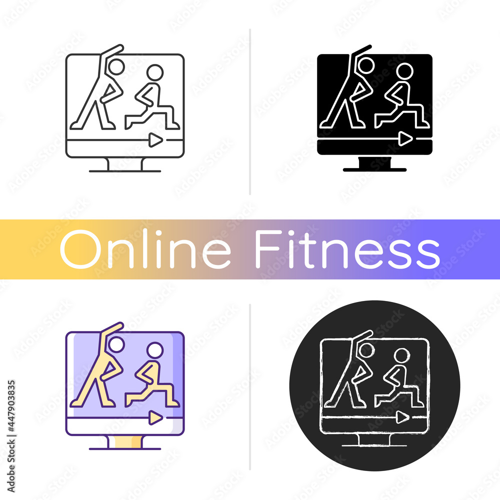 High intensity and intervals workout icon. Online fitness work and rest ...