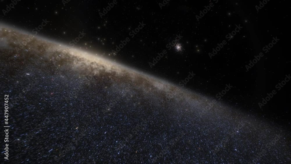 Spaceship Travelling At The Speed Of Light Through A Galaxy In Space