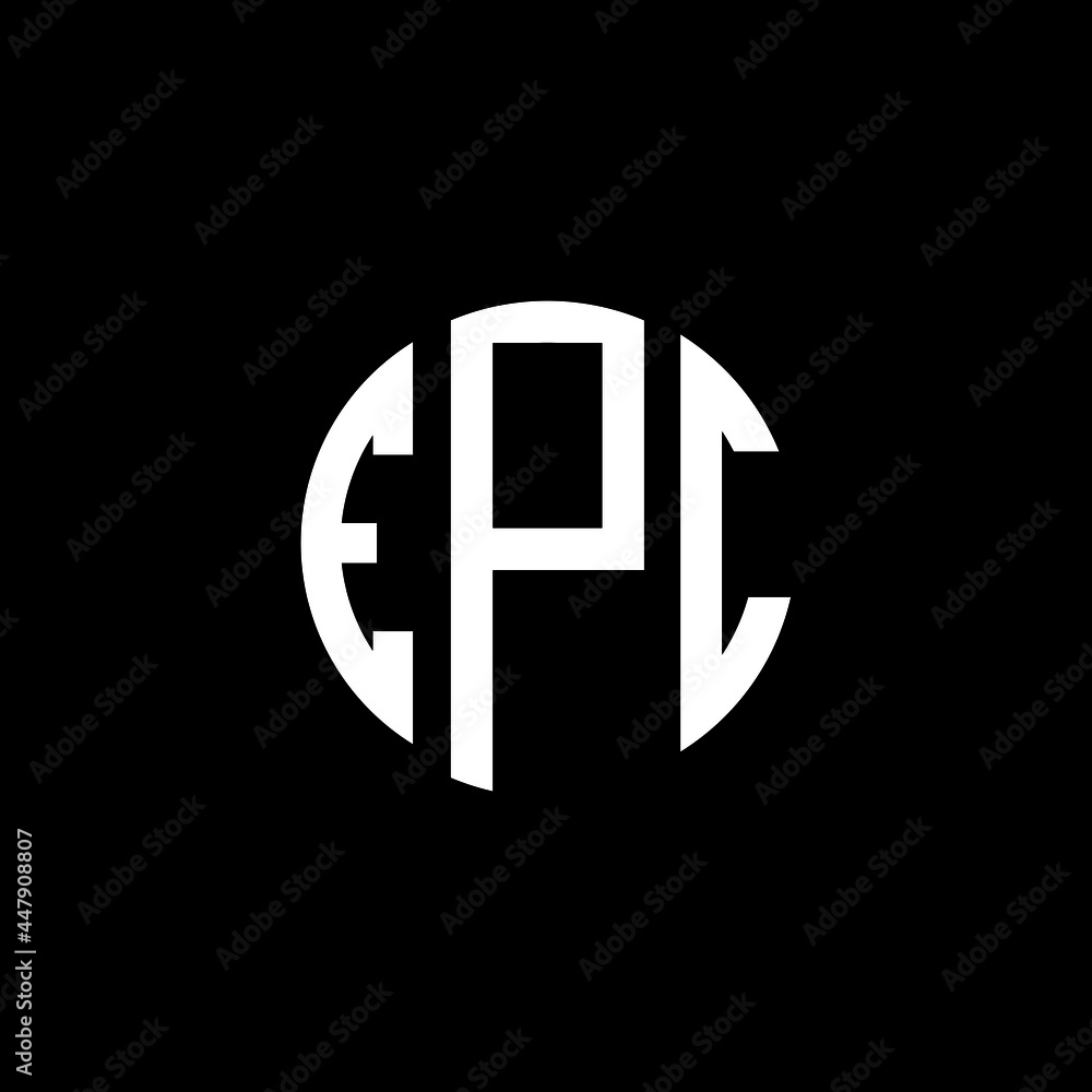 EPC letter logo design. EPC letter in circle shape. EPC Creative three ...