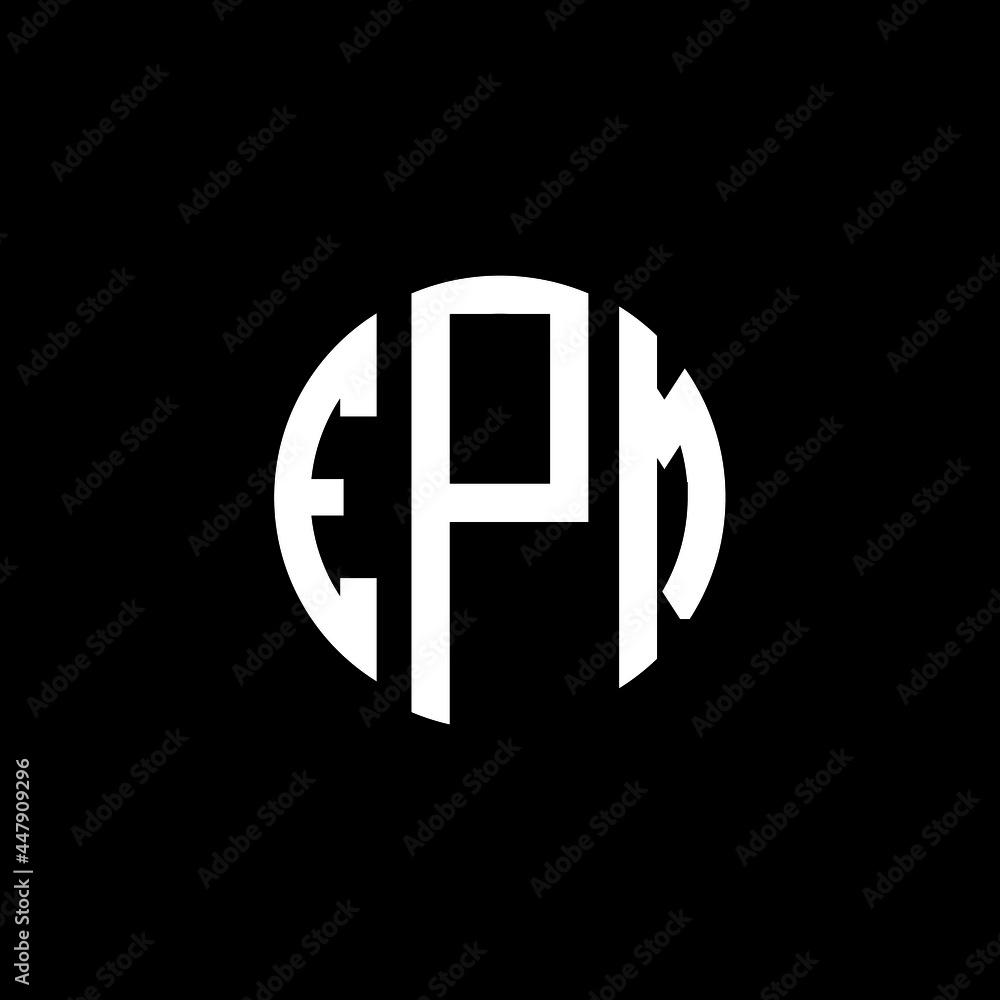 EPM letter logo design. EPM letter in circle shape. EPM Creative three ...