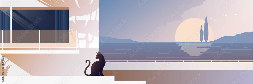 House on the waterfront. Contemporary residential architecture ...