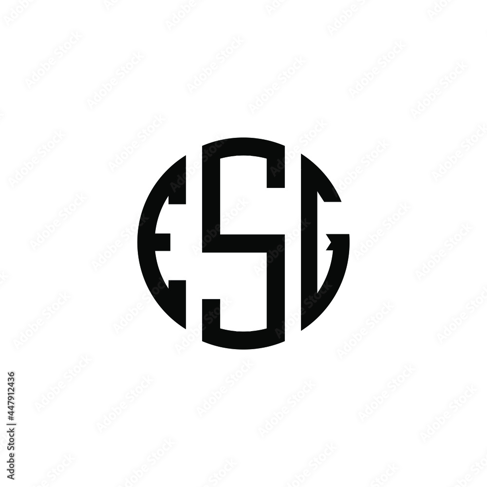 ESG letter logo design. ESG letter in circle shape. ESG Creative three ...