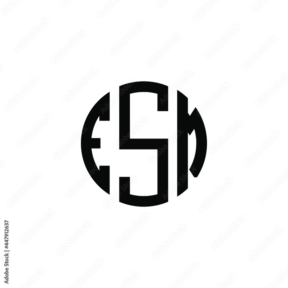 ESM letter logo design. ESM letter in circle shape. ESM Creative three letter logo. Logo with ...