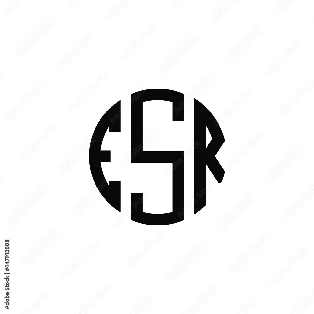 Vecteur Stock ESR letter logo design. ESR letter in circle shape. ESR ...