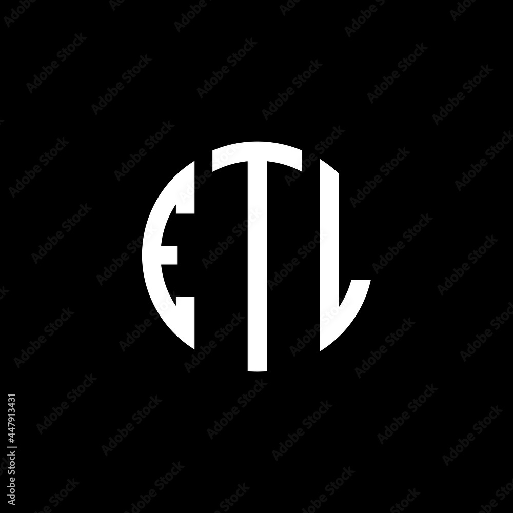 ETL letter logo design. ETL letter in circle shape. ETL Creative three ...