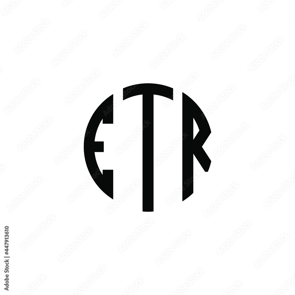 ETR letter logo design. ETR letter in circle shape. ETR Creative three ...