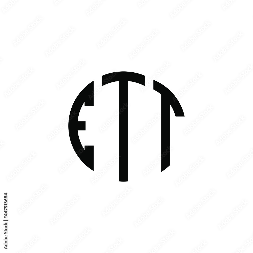 ETT letter logo design. ETT letter in circle shape. ETT Creative three ...