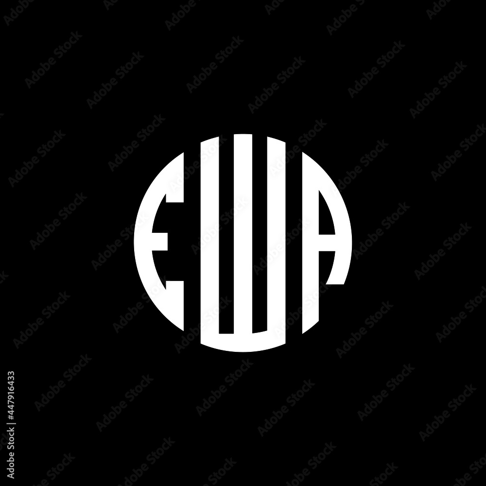 EWA letter logo design. EWA letter in circle shape. EWA Creative three ...