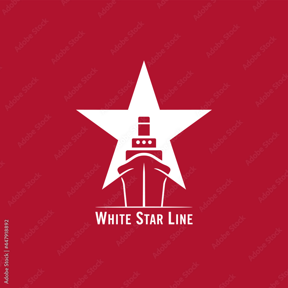 White Star Line and Luxury Steamship Icon. Steam Ship Logo design ...
