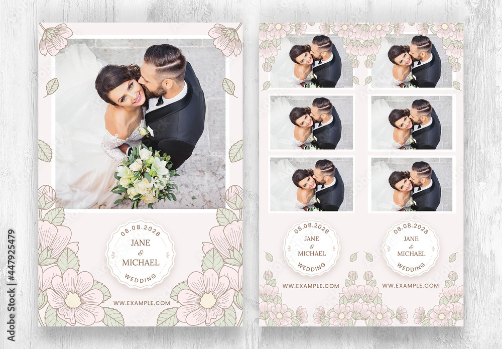 Floral Photo Booth Template for Wedding Day Receptions Stock Template ...
