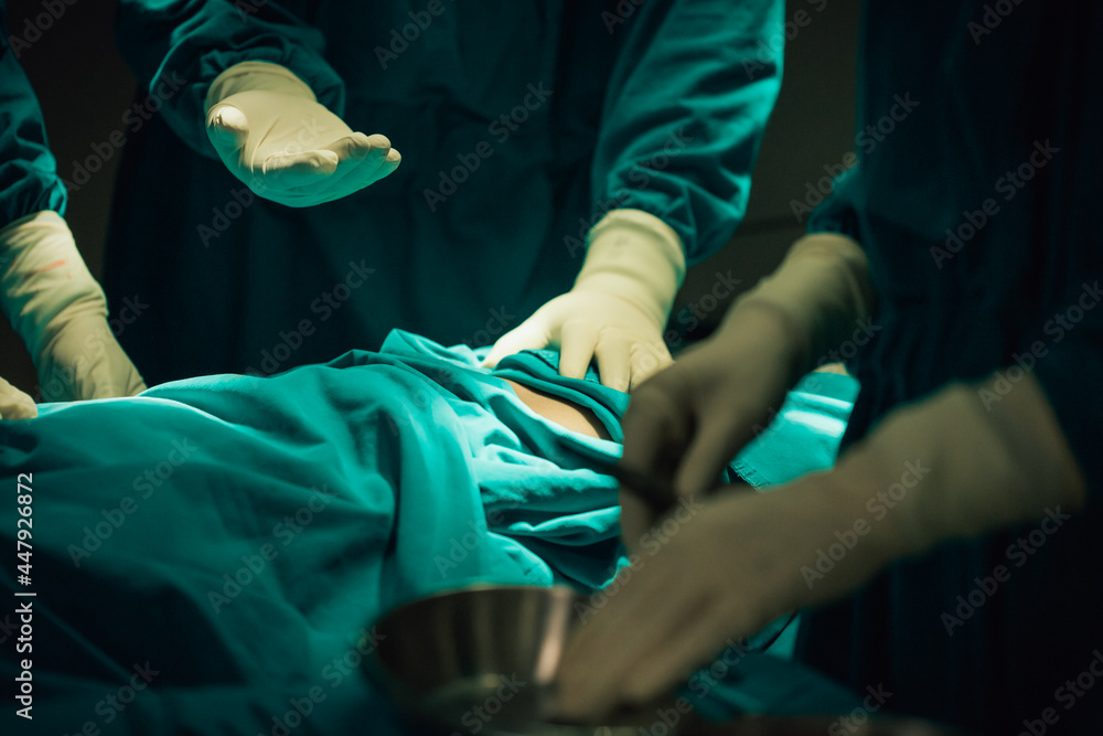 Asian Medical Team Performing Surgical Operation in Modern Operating ...