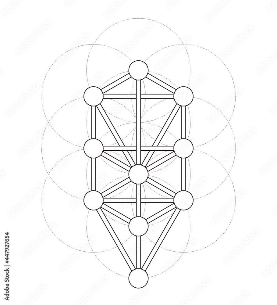 Kabbalah symbol. Line design with flower of life icon. Ancient Jewish ...