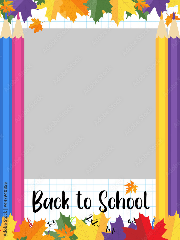 Back to school photo booth prop. School Educational party photo frame ...