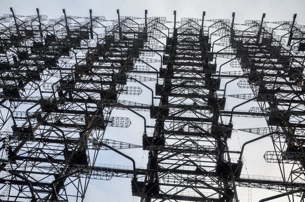 Former military huge duga radar complex near Pripyat in the Chernobyl ...