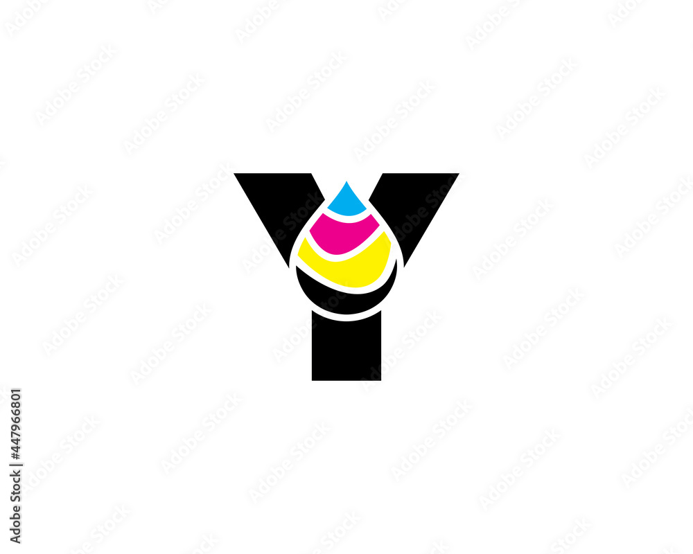 Y Letter With CMYK Ink drop Logo Vector 001 Stock Vector | Adobe Stock
