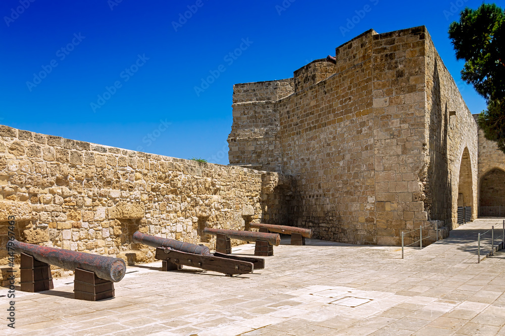 Cyprus, Larnaca - 28 June 2021. Medieval fort in the southern part of ...