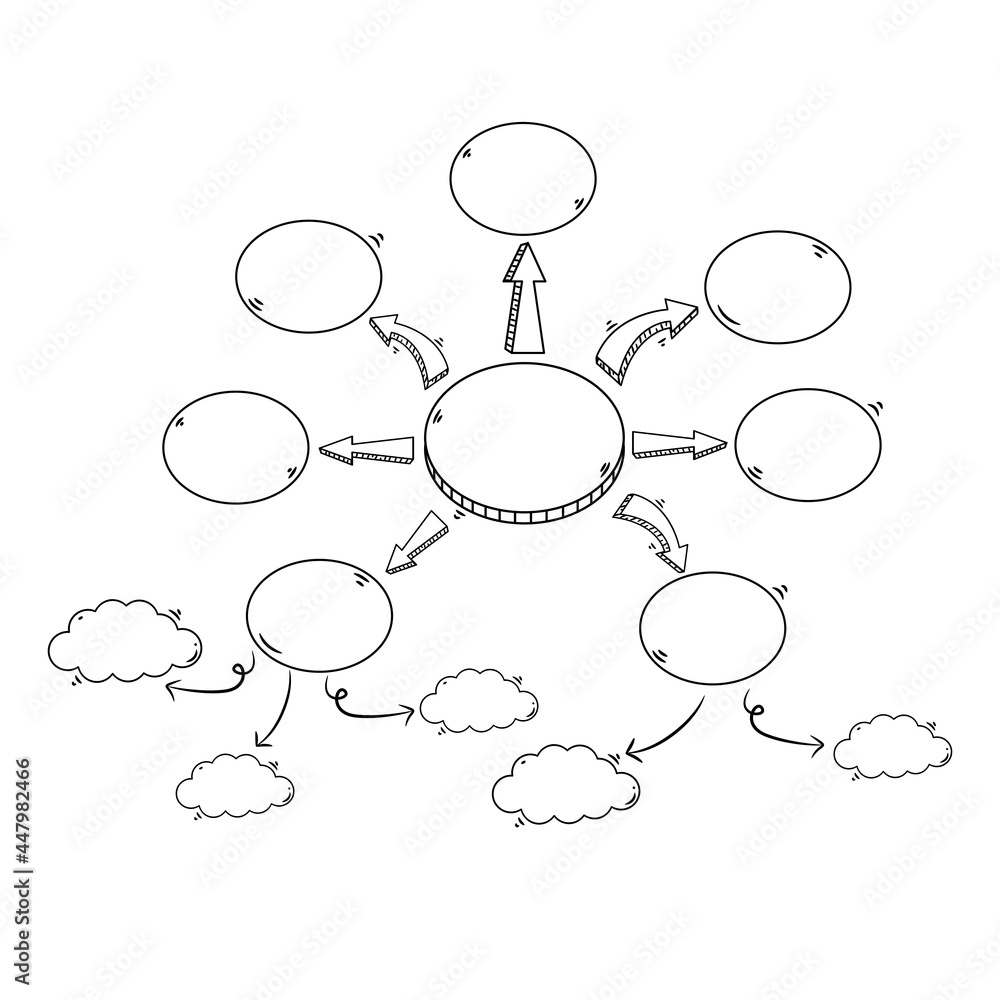 process diagram, sketched diagram, mind mapping, vector design Stock ...