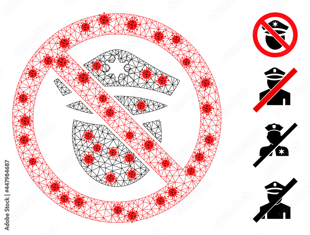 Mesh forbid police cop in outbreak style. Mesh wireframe forbid police ...