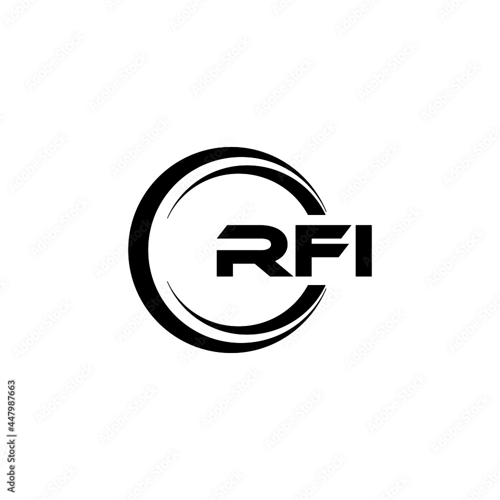 Vecteur Stock RFI letter logo design with white background in ...