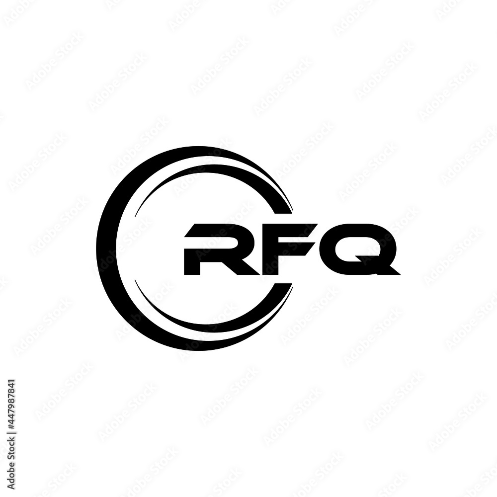RFQ letter logo design with white background in illustrator, vector ...