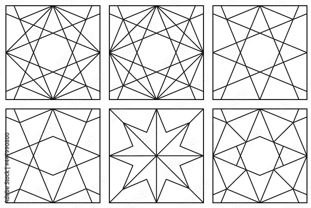 Set of Mashrabiya tile design. Arabic vector pattern ideal for design ...