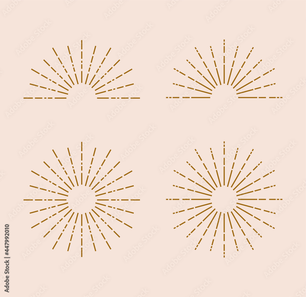 Sun icons vector on white background Sunrise & sunset icons collection ...