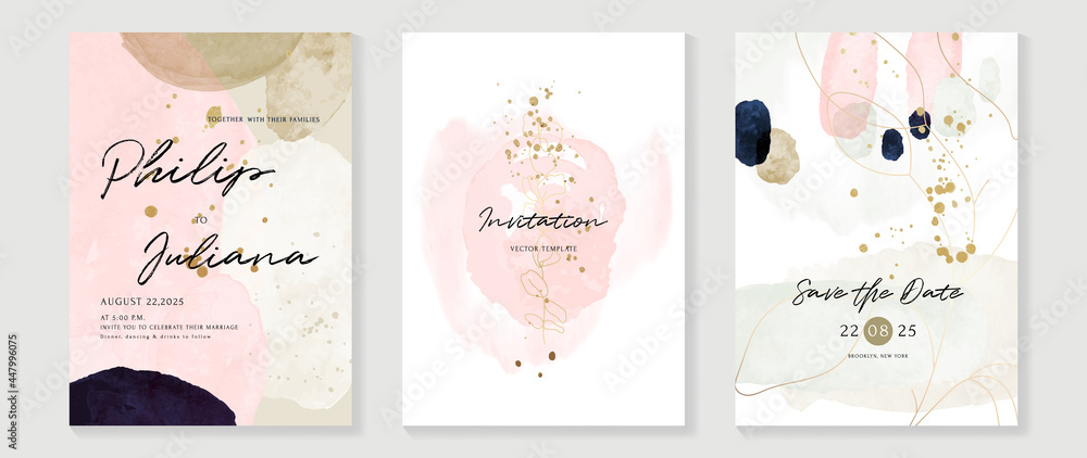 Abstract art background vector. Luxury invitation card background with ...