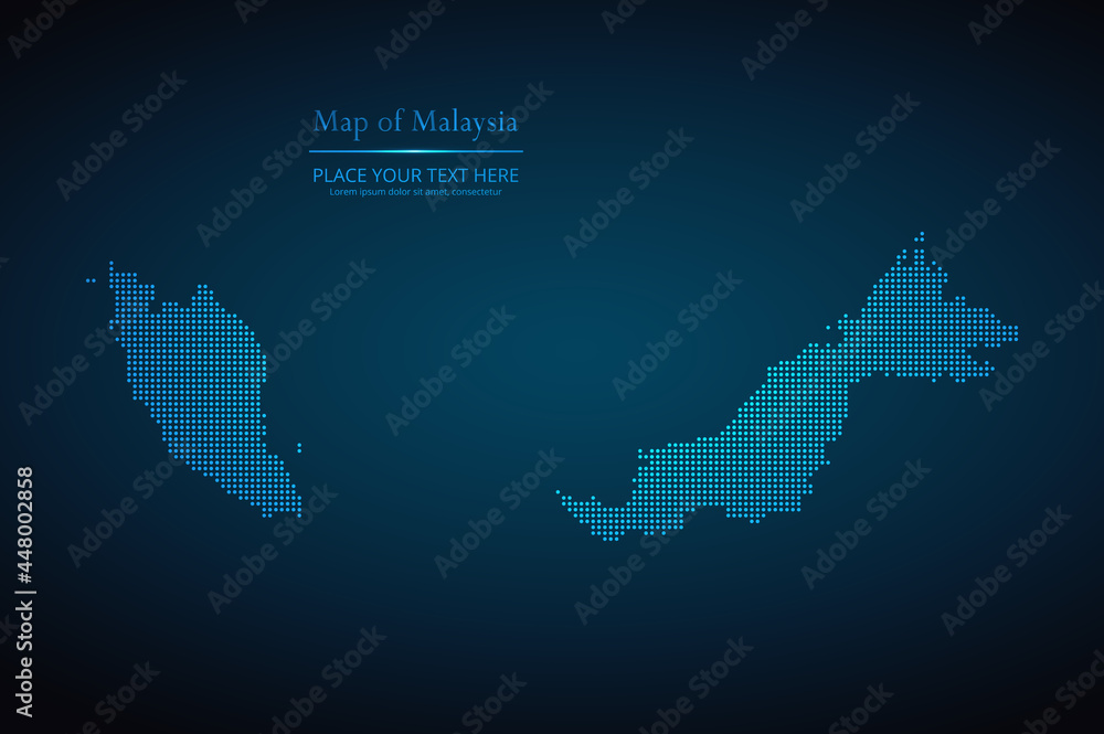 Dotted map of Malaysia. Vector EPS10. Stock Vector | Adobe Stock