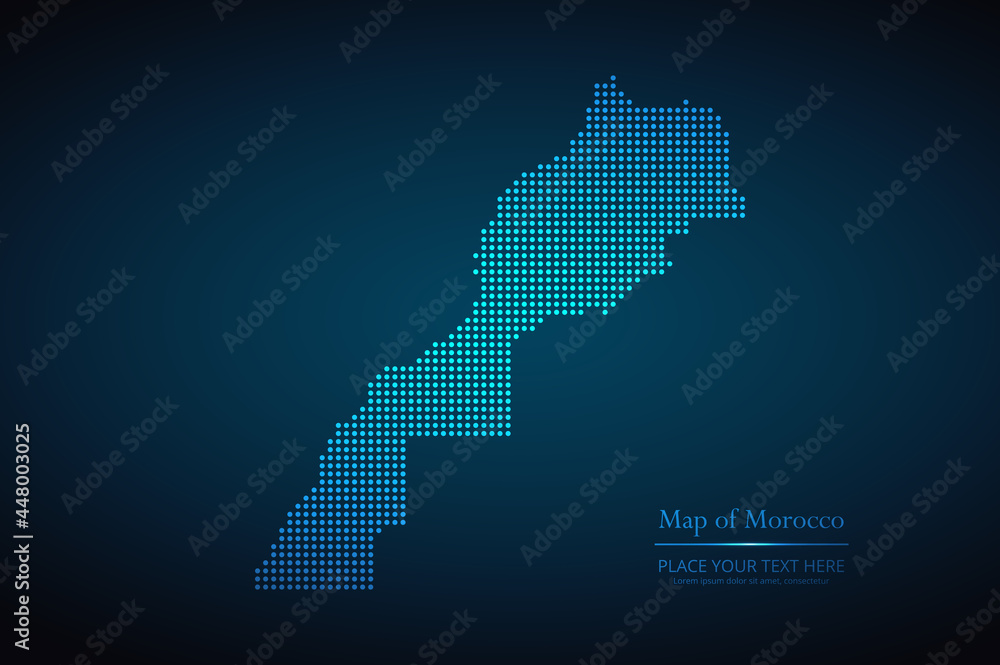 Dotted map of Morocco. Vector EPS10. Stock Vector | Adobe Stock