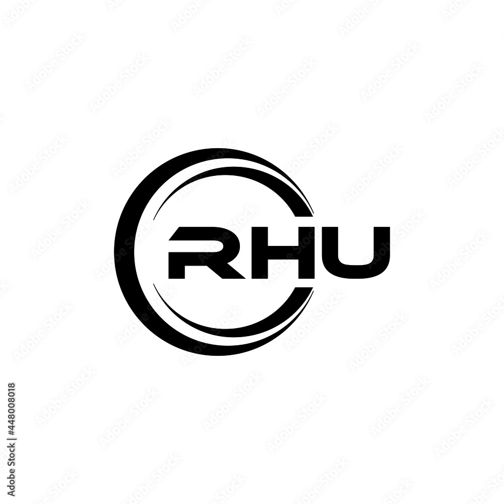 RHU letter logo design with white background in illustrator, vector ...