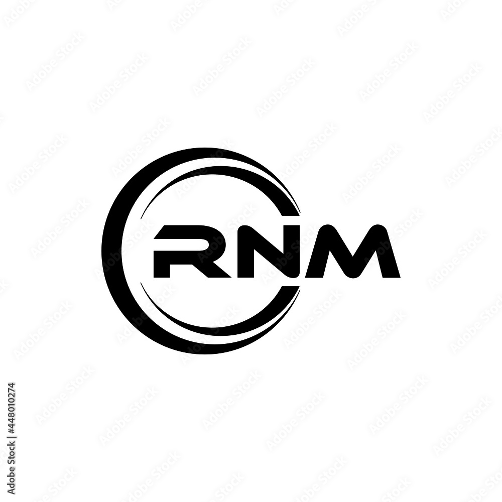 RNM letter logo design with white background in illustrator, vector ...