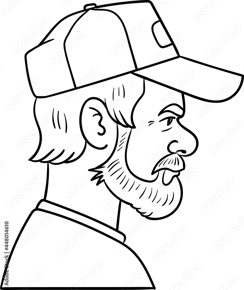 Man In Baseball Cap Drawing