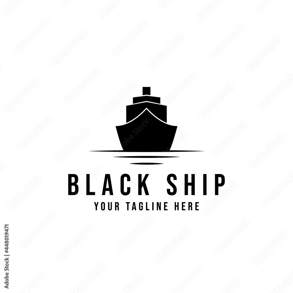 black ship logo design icon vector Stock Vector | Adobe Stock