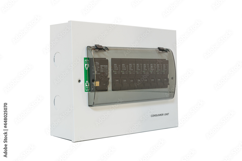 Consumer unit with automatic fuses and switchboard with circuit ...