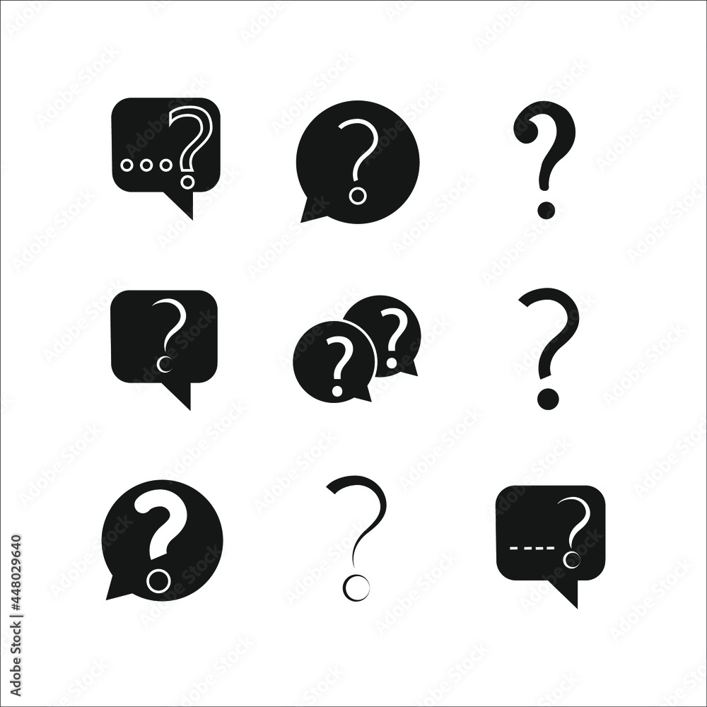 Question Mark icon set. Question Mark icon pack symbol vector elements ...