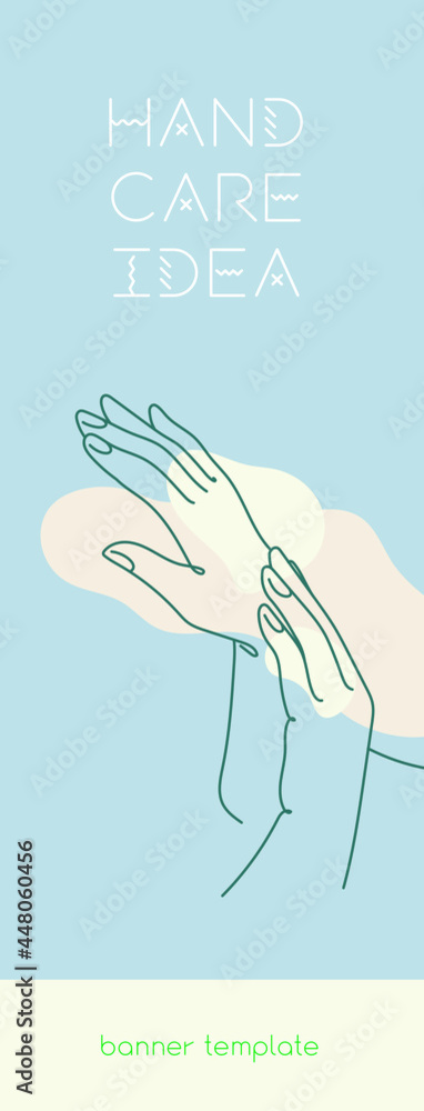 Beauty and fashion concept. Female hand care illustration in minimal ...