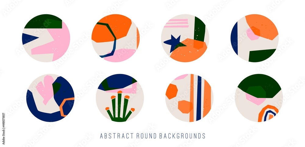 Abstract modern colorful Vector Backgrounds. Hand drawn various Shapes ...