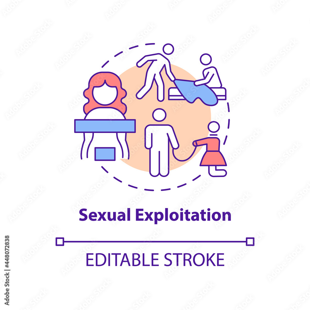 Sexual exploitation concept icon. Non-consensual prostitution and ...